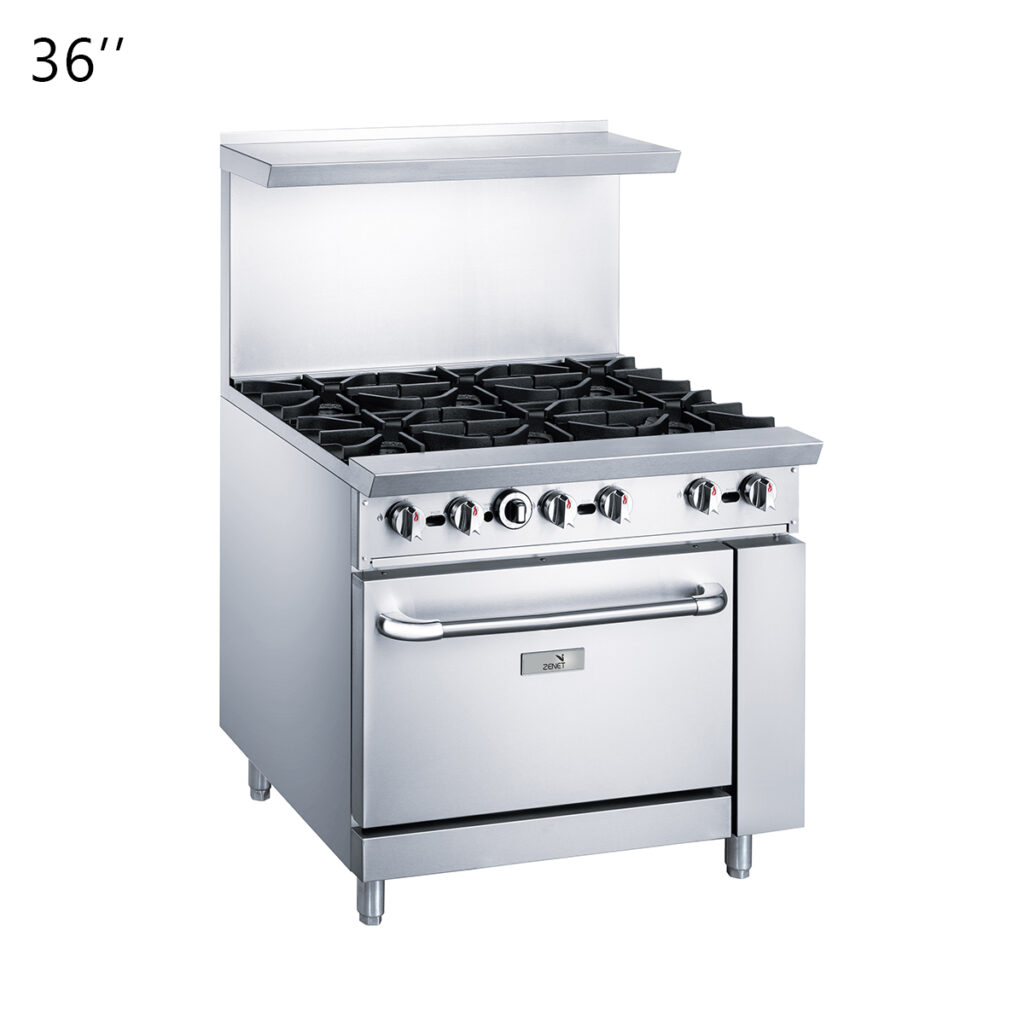ZENET Commercial Gas Cooker 6 Burners 36'' - Zenet Electronics